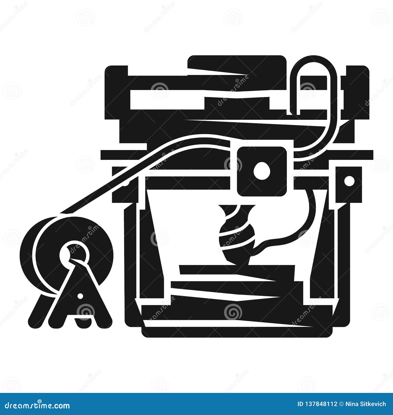 3D Printer Icon, Simple Style Stock Vector - Illustration of additive ...