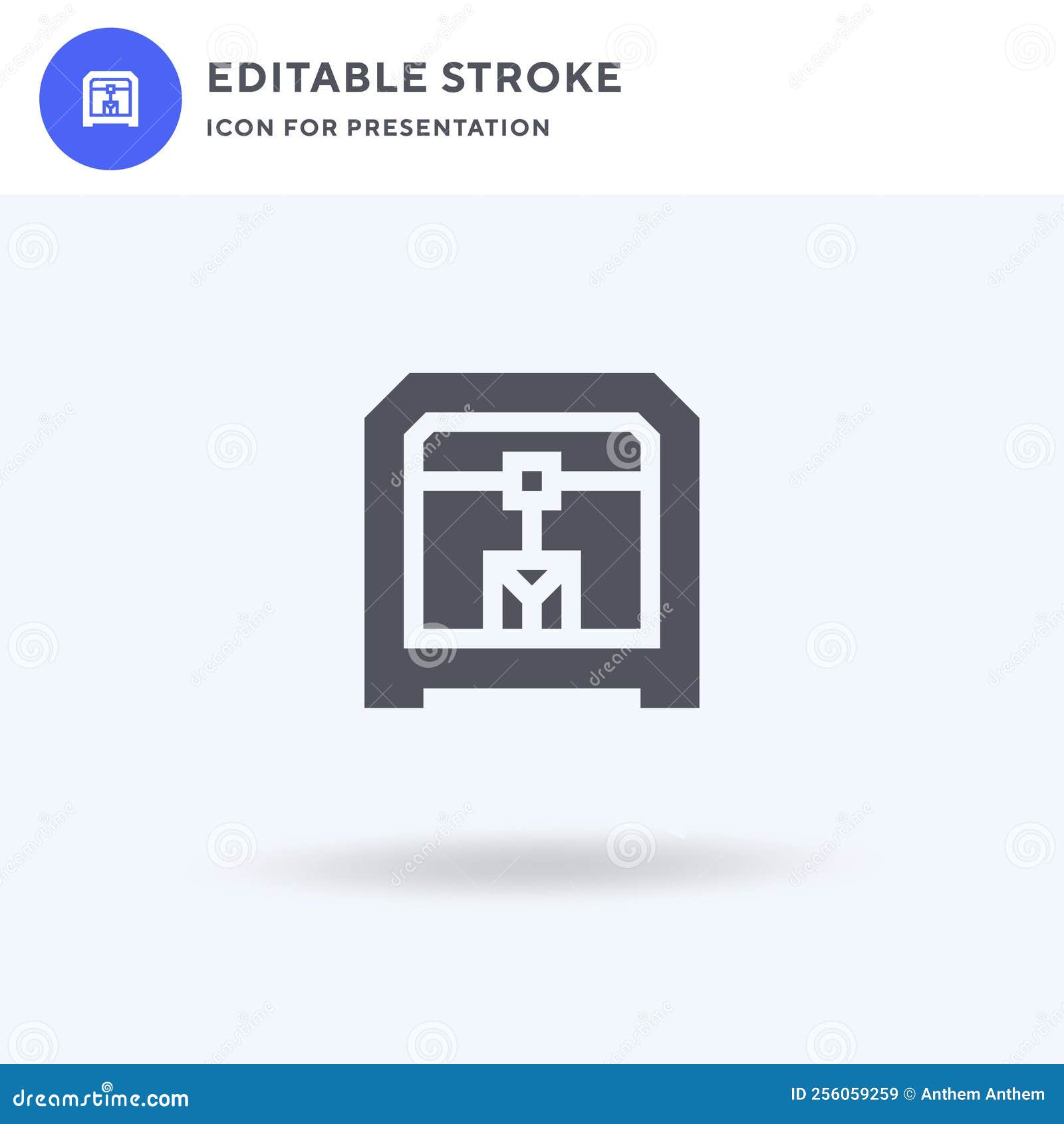 D Printer Icon Vector, Filled Flat Sign, Solid Pictogram Isolated on ...