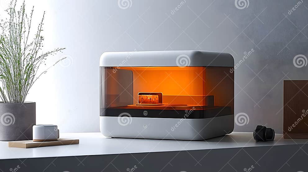 3D Printer with an Illuminated Workspace Stock Photo - Image of gadget ...