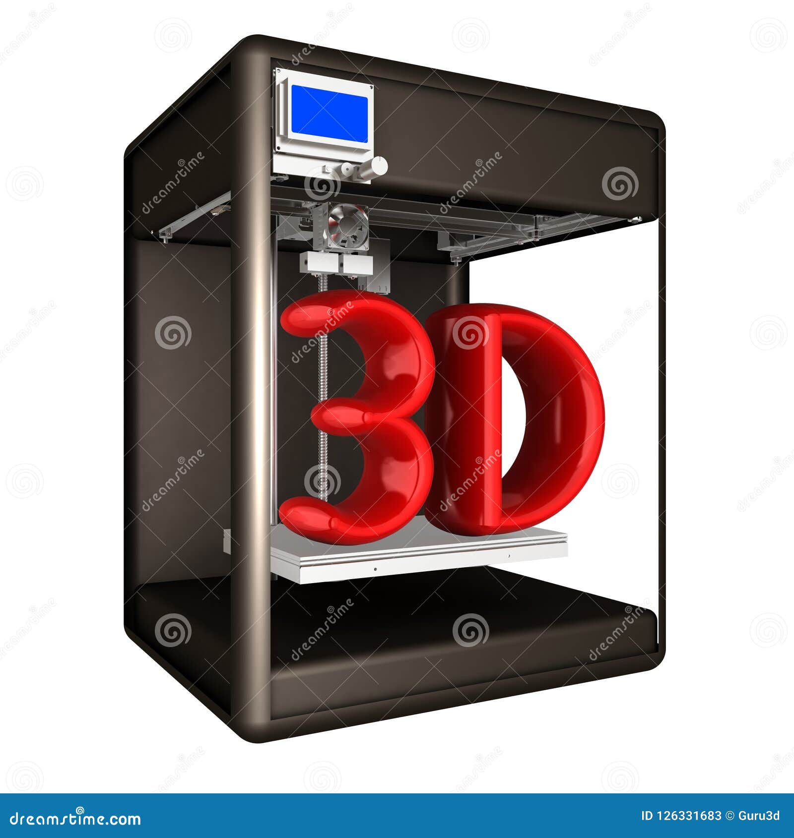 3d Printer. 3d Illustration Stock Illustration - Illustration of ...