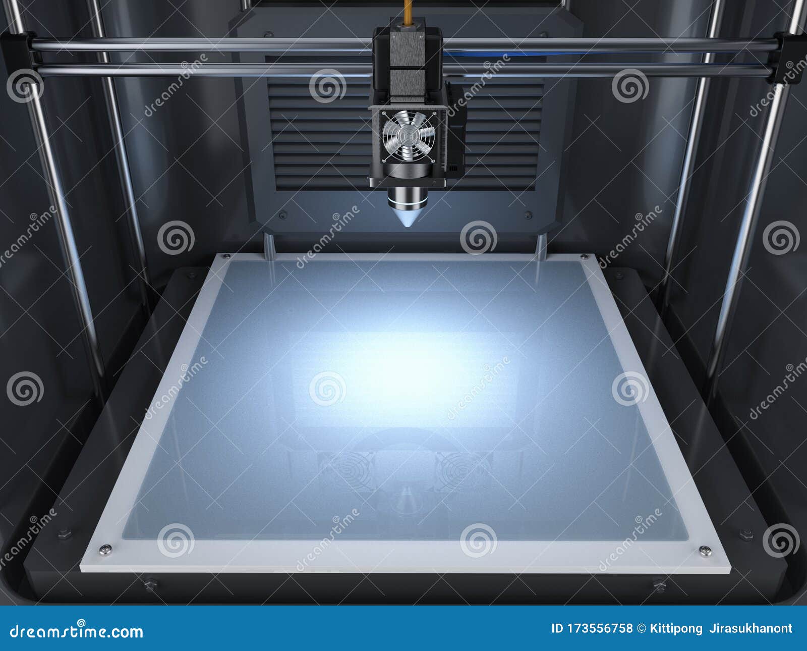 3d Printer with Injector Nozzle Stock Illustration - Illustration of ...