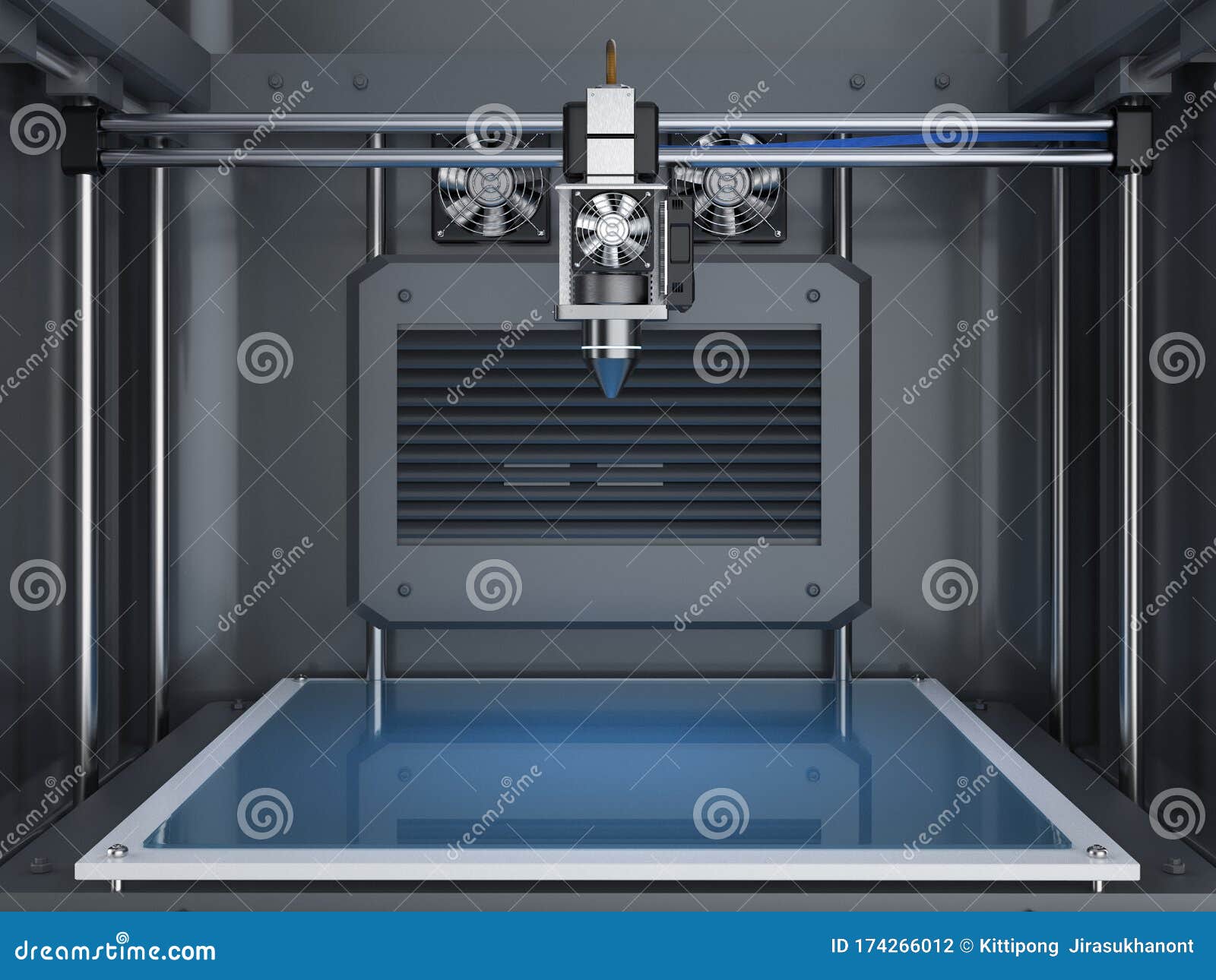 3d Printer with Injector Nozzle Stock Illustration - Illustration of ...
