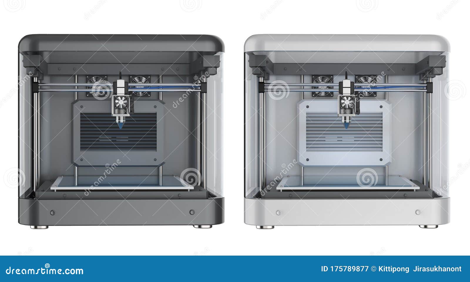 3d Printer with Injector Nozzle Stock Illustration - Illustration of ...