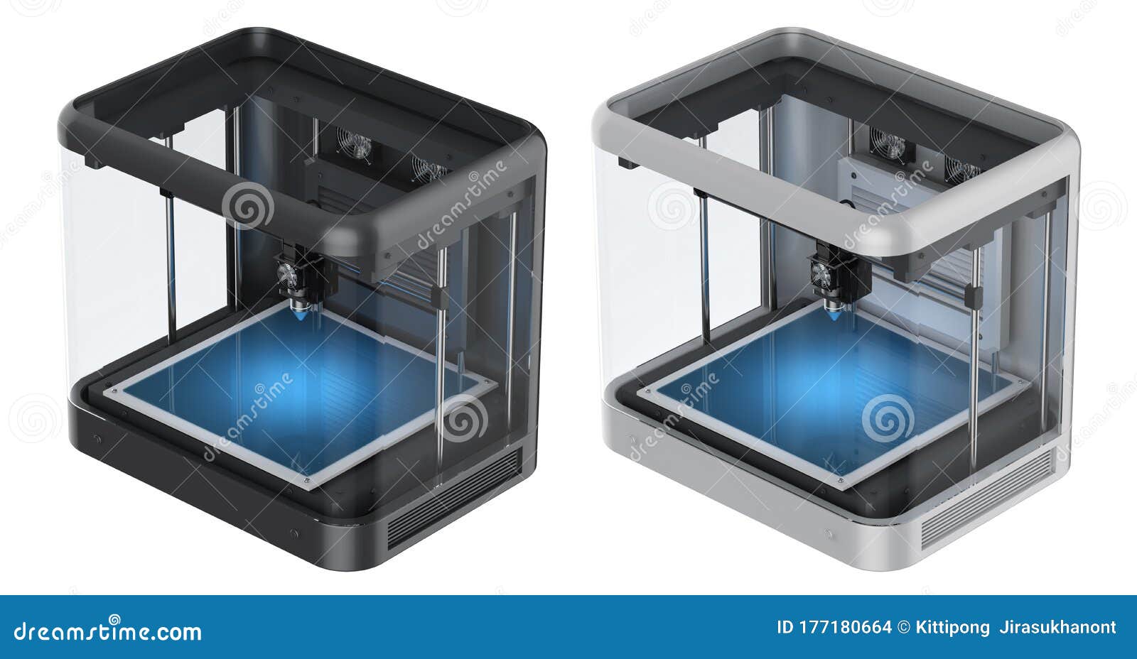 3d Printer with Injector Nozzle Stock Illustration - Illustration of ...