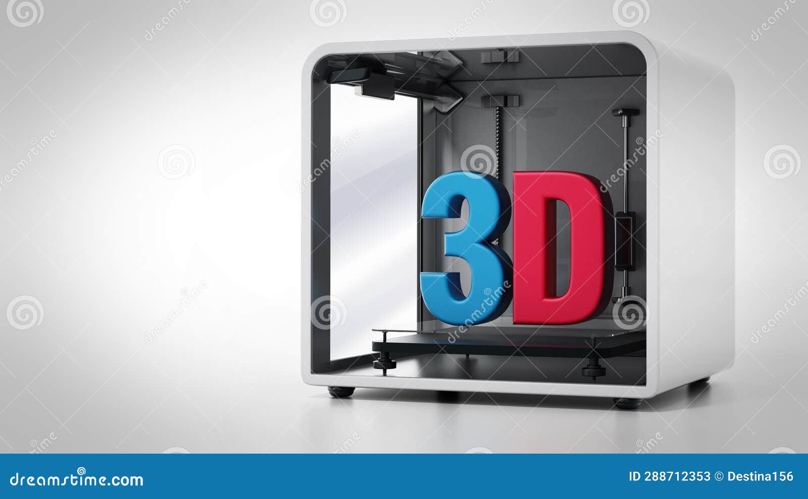 3D Printer Isolated on White Background. 3D Illustration Stock ...