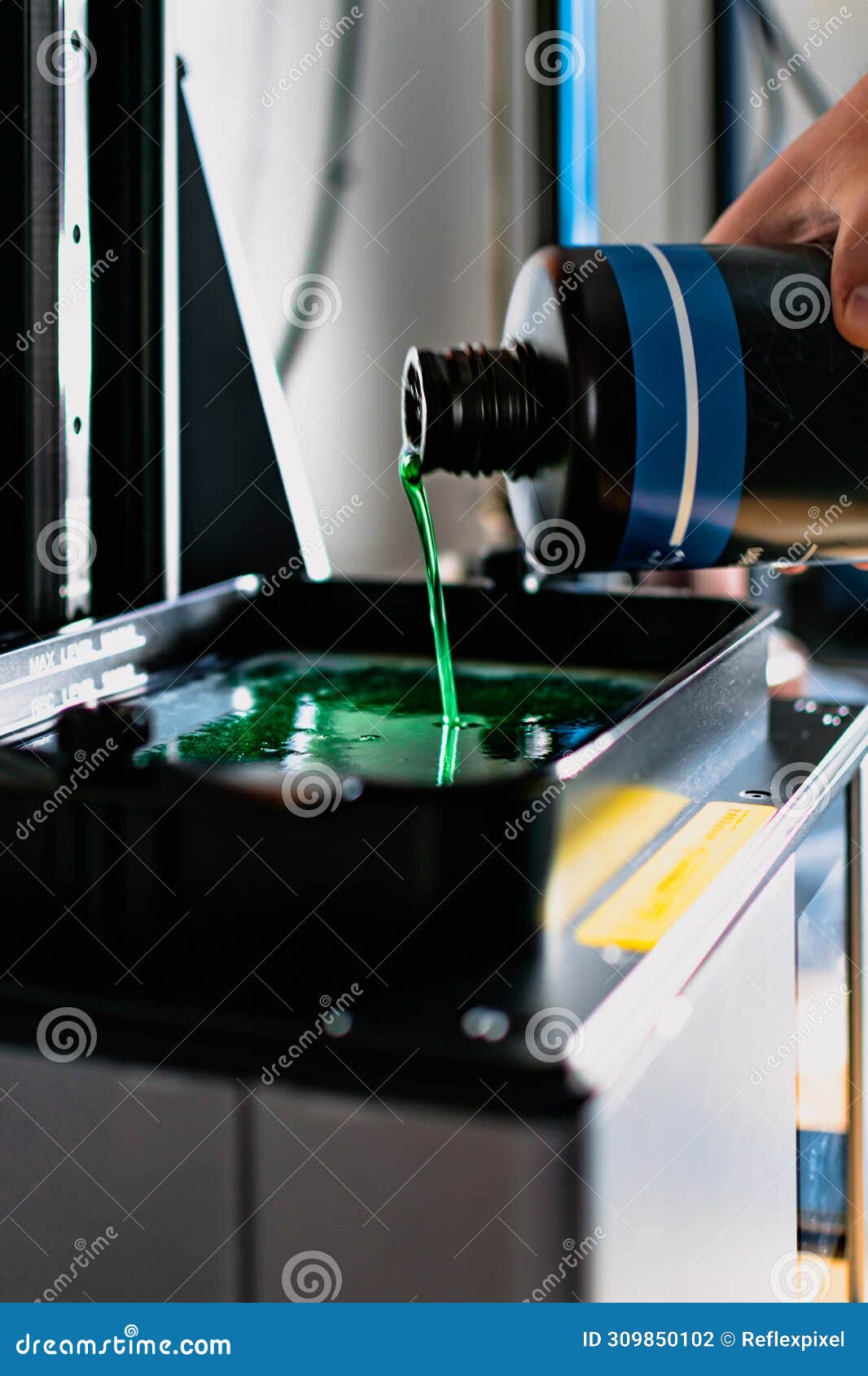 3d Printer and Its Resin Tank for Filling and Printing Stock Photo ...