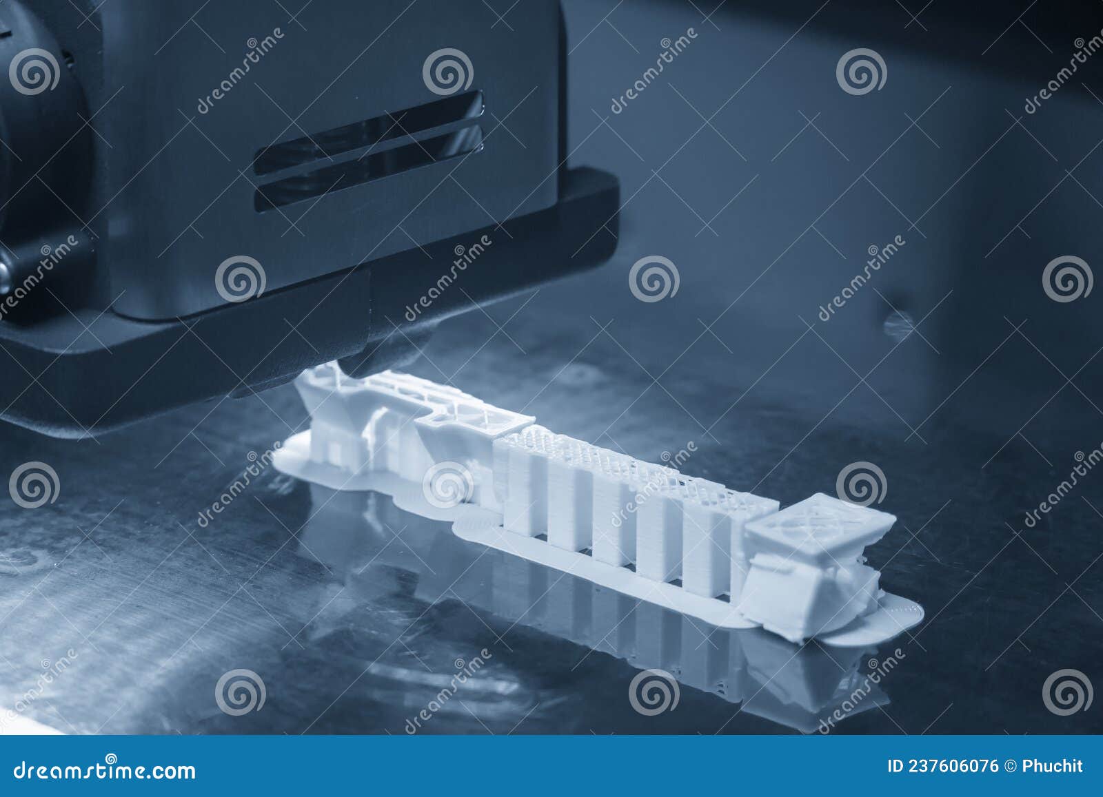 The 3D Printer Machine Print Out the Prototype Model Parts Stock Photo ...