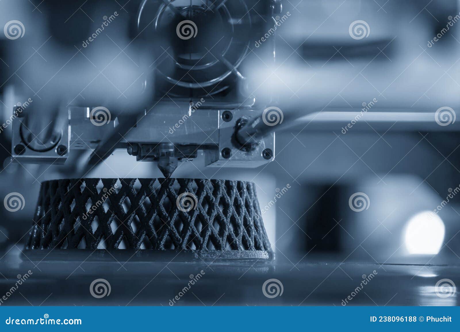 The 3D Printer Machine Print Out the Prototype Model Parts Stock Photo ...