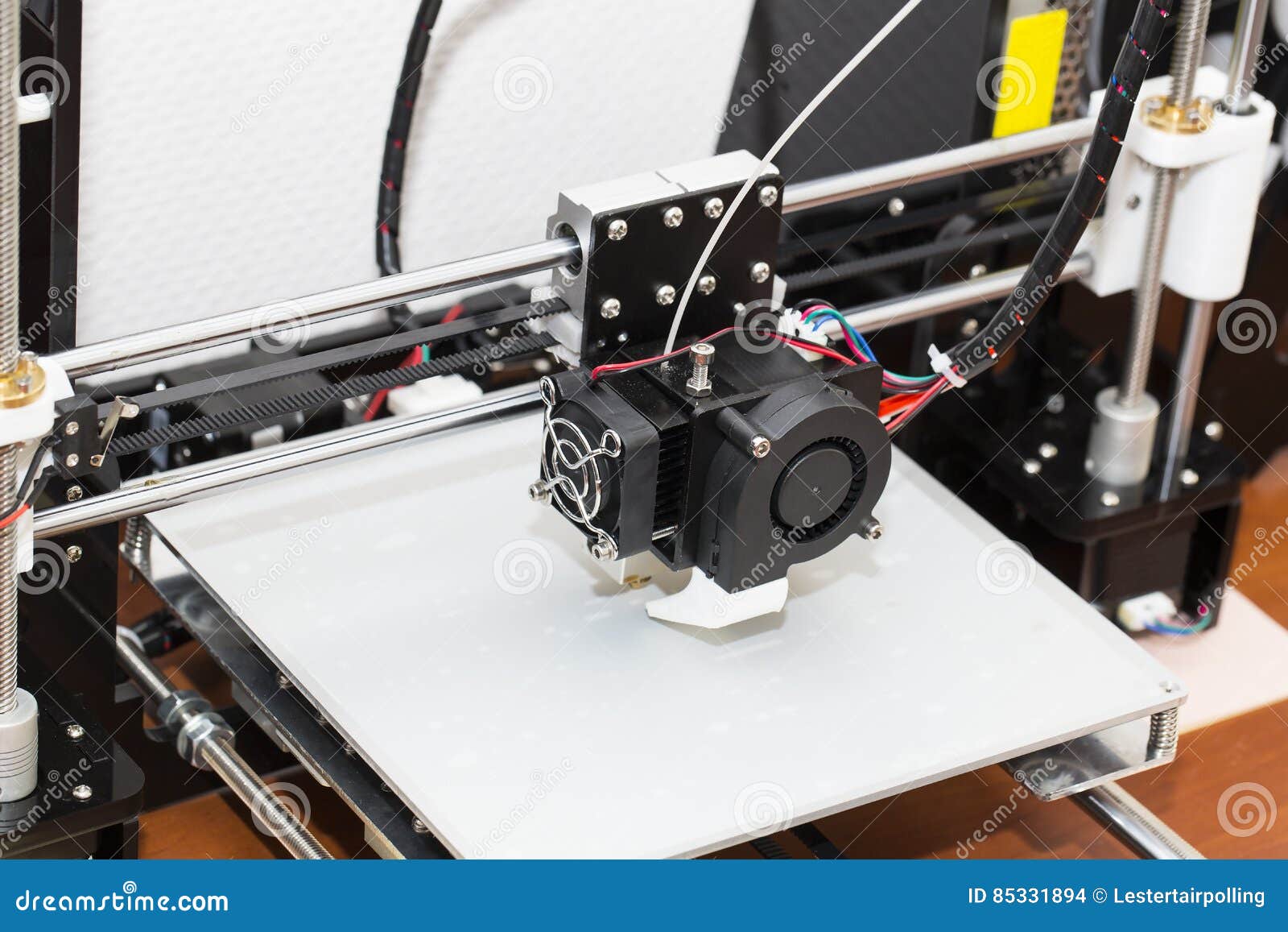 3d Printer Mechanism Working Yelement Design Stock Photo - Image of ...