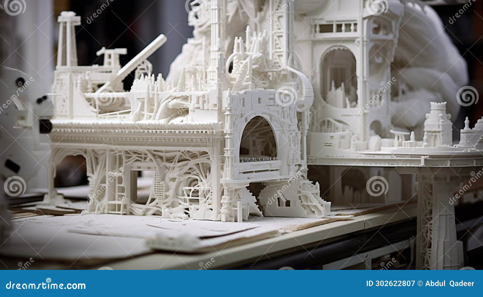 A 3D Printer in the Midst of Producing Intricate Models for an ...