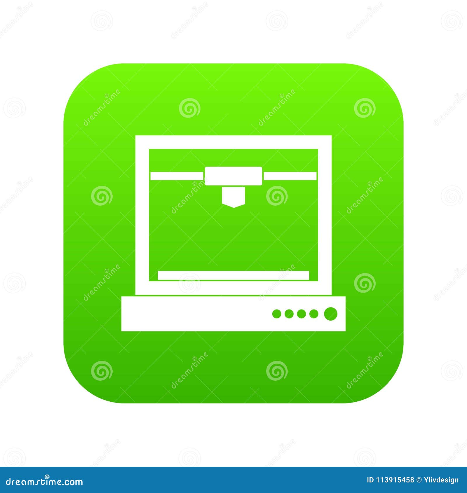 3d Printer Model Icon Digital Green Stock Vector - Illustration of ...