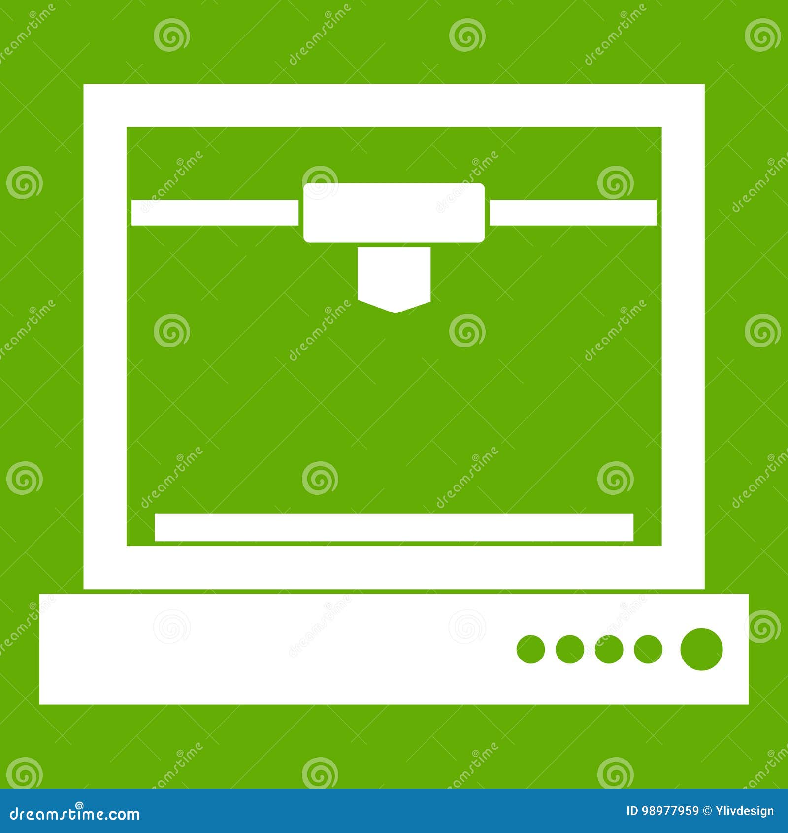 3d Printer Model Icon Green Stock Vector - Illustration of dimensional ...