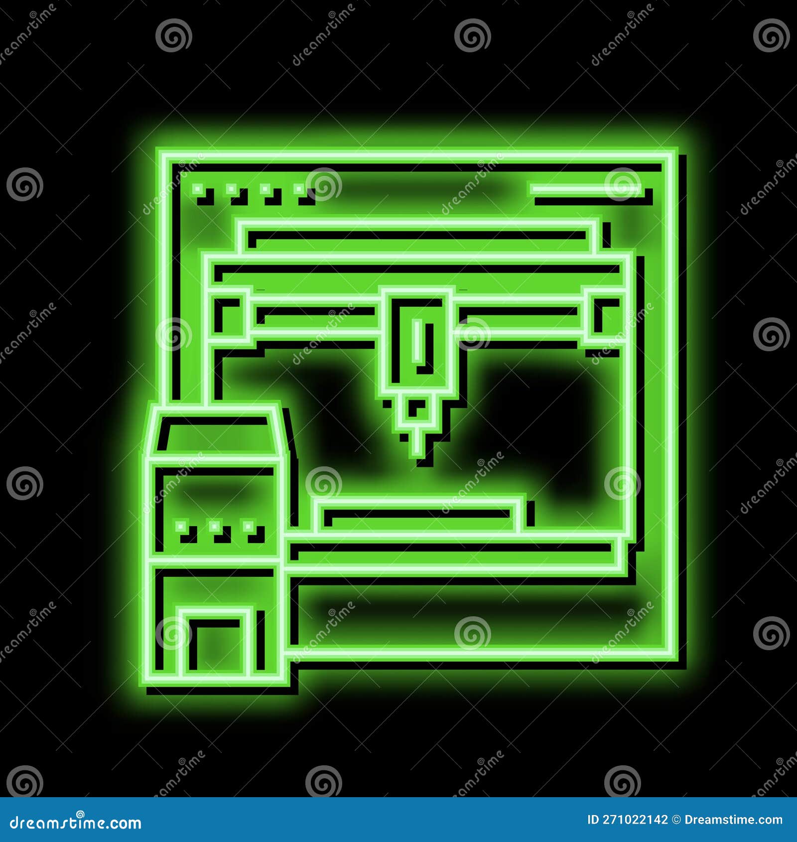 3d Printer Neon Glow Icon Illustration Stock Vector - Illustration of ...