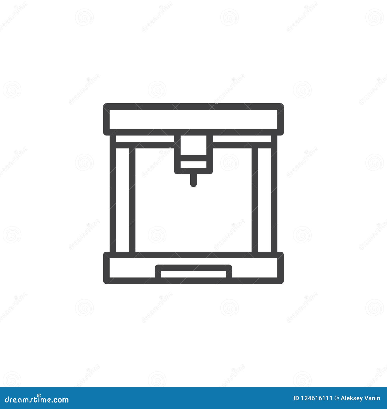 3D Printer outline icon stock vector. Illustration of logo - 124616111