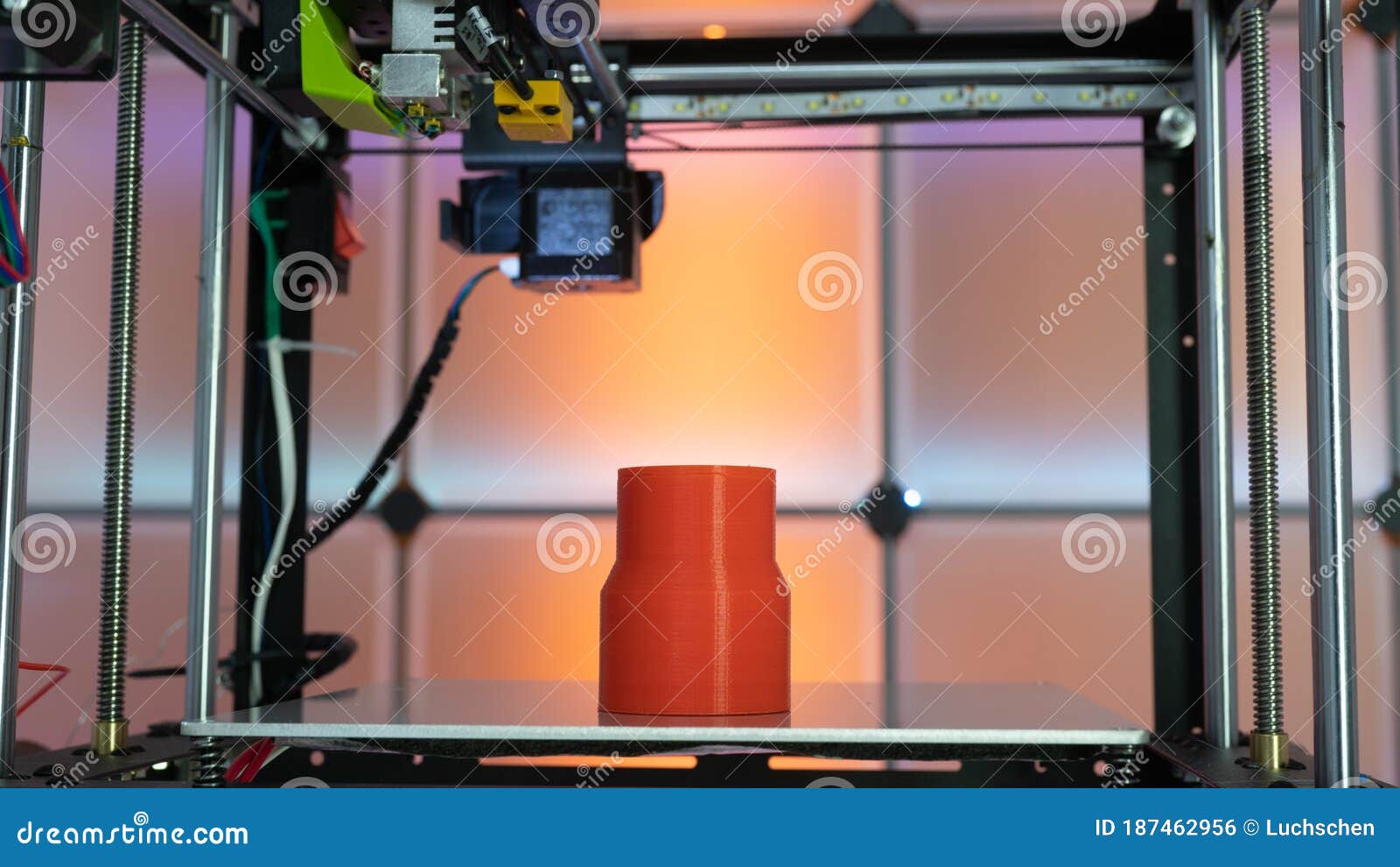 3d Printer and Plastic Filament on Color Background Stock Photo - Image ...