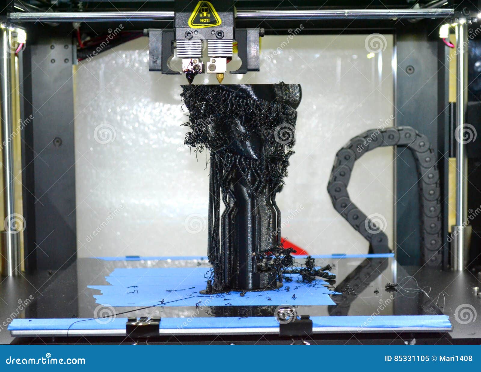 3d Printer Printing Black Shapes Close-up Stock Image - Image of ...