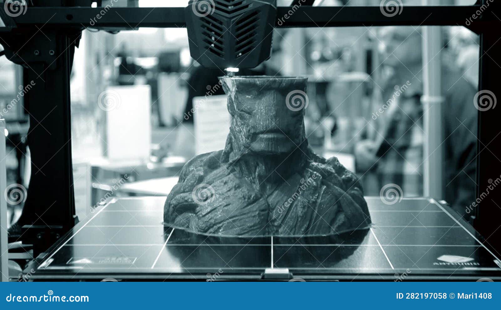 3D Printer Printing Close-up Process Creating Three-dimensional Model 3d Printer Stock Footage ...