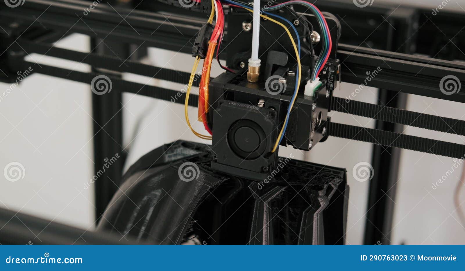 3D Printer Printing a Figure from PLA. the Process of Printing on a 3D ...