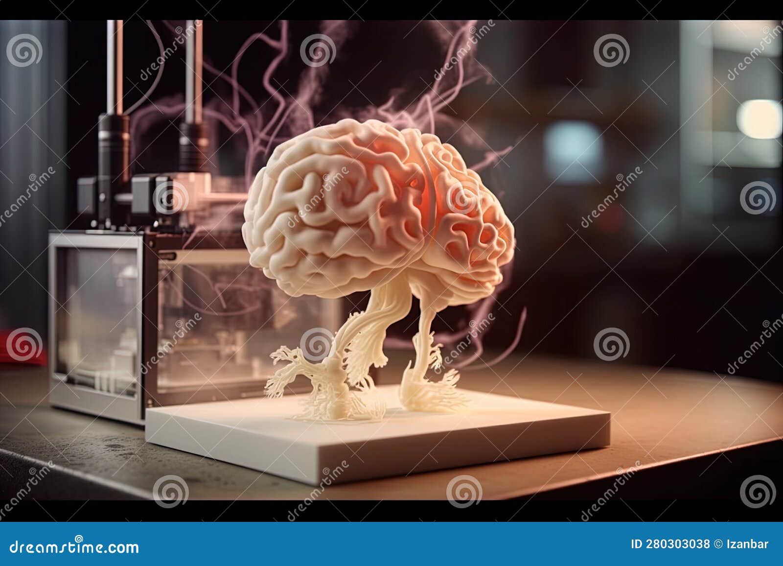 3d Printer Printing Human Brain Illustration Generative Ai Stock ...