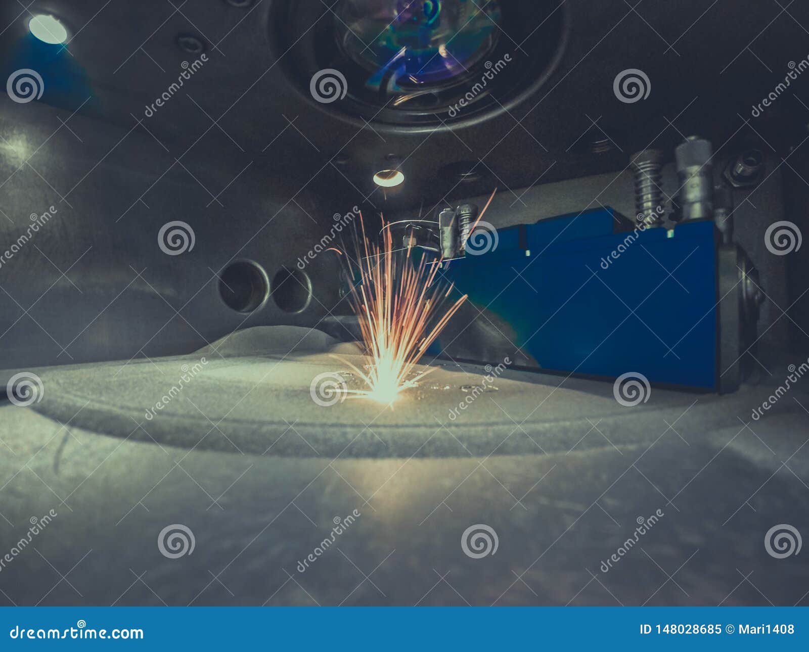 3D Printer Printing Metal. Laser Sintering Machine for Metal Stock ...