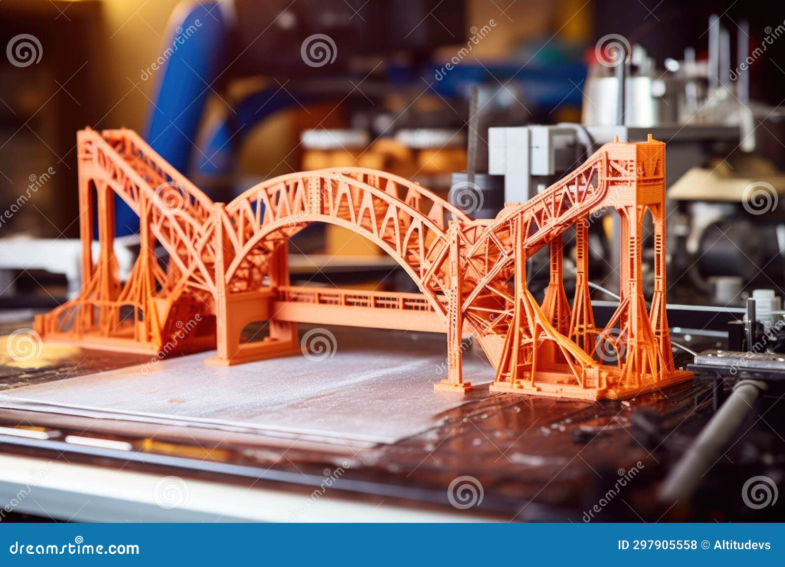 3d Printer Printing a Miniature Bridge Model Stock Photo - Image of ...