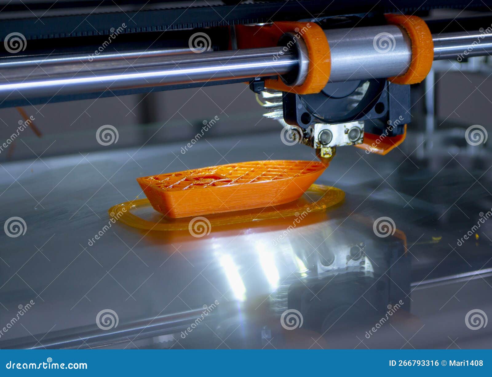 3d Printer Printing Model Close-up. Process of Printing a Model on a 3D ...