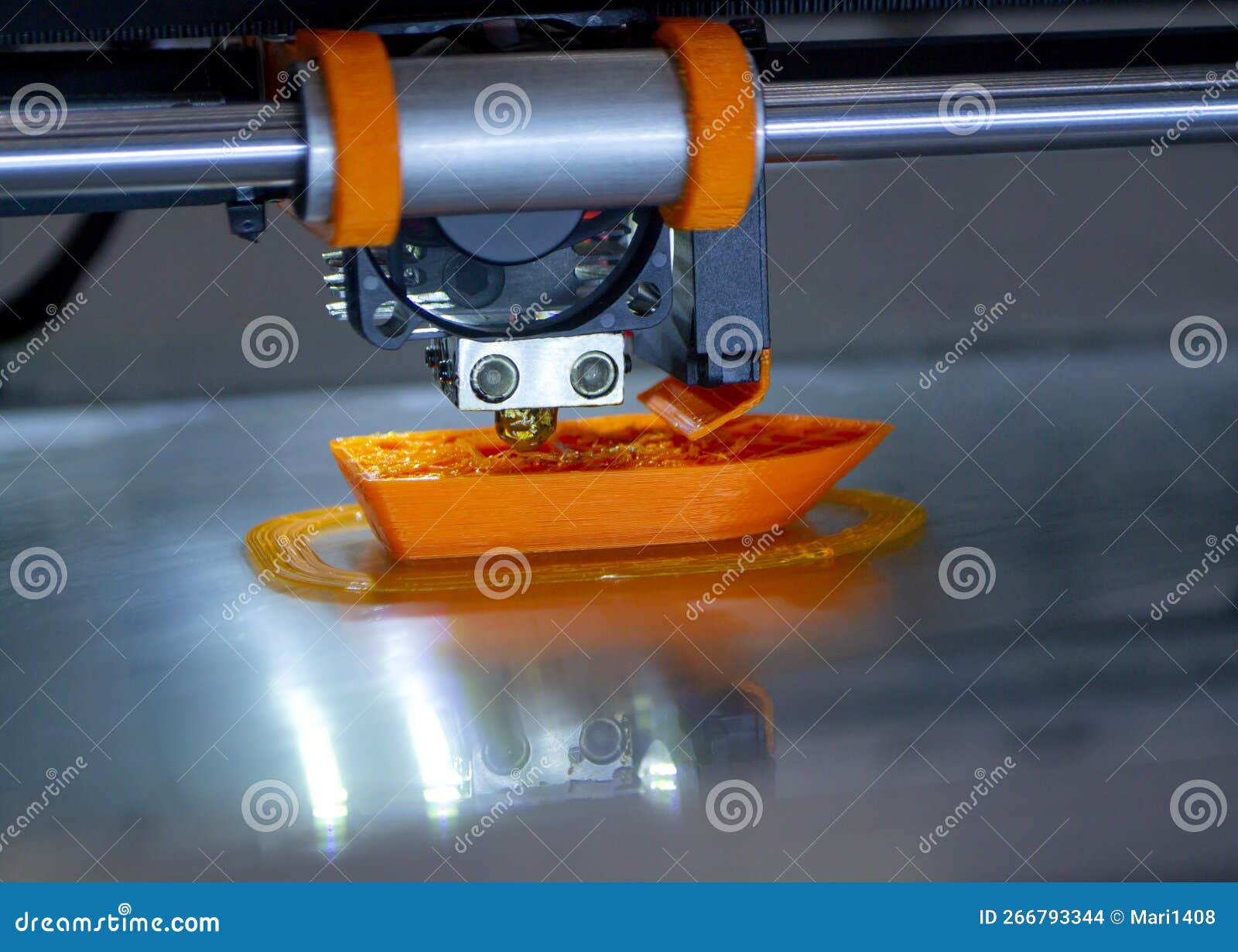 3d Printer Printing Model Close-up. Process of Printing a Model on a 3D ...