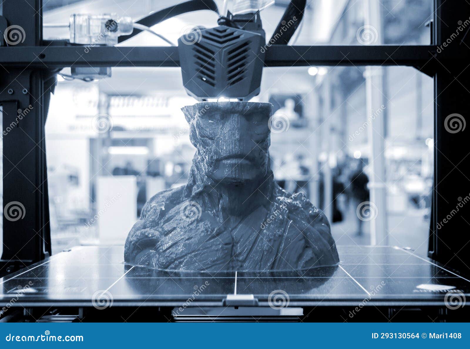 3D Printer Printing Object Close-up. Process Creating Three-dimensional Model Stock Photo ...