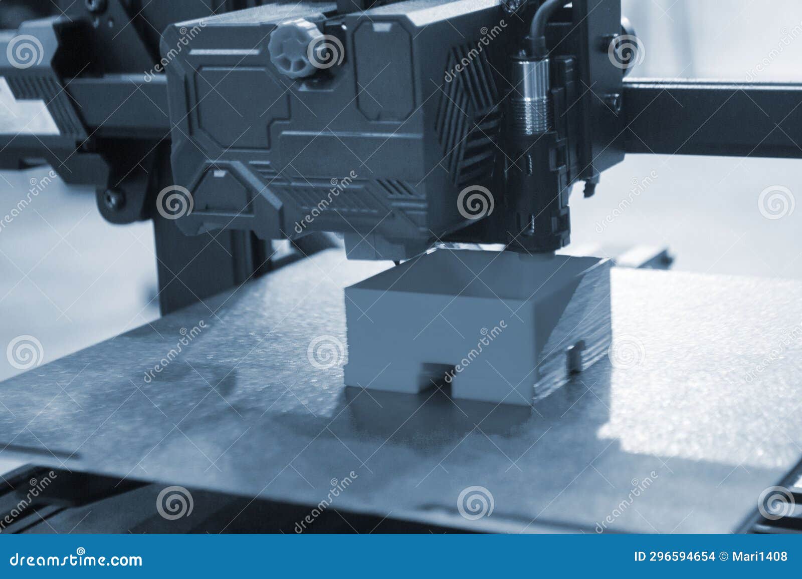 3D Printer Printing Object Close-up. Process Creating Three-dimensional Model Stock Photo ...