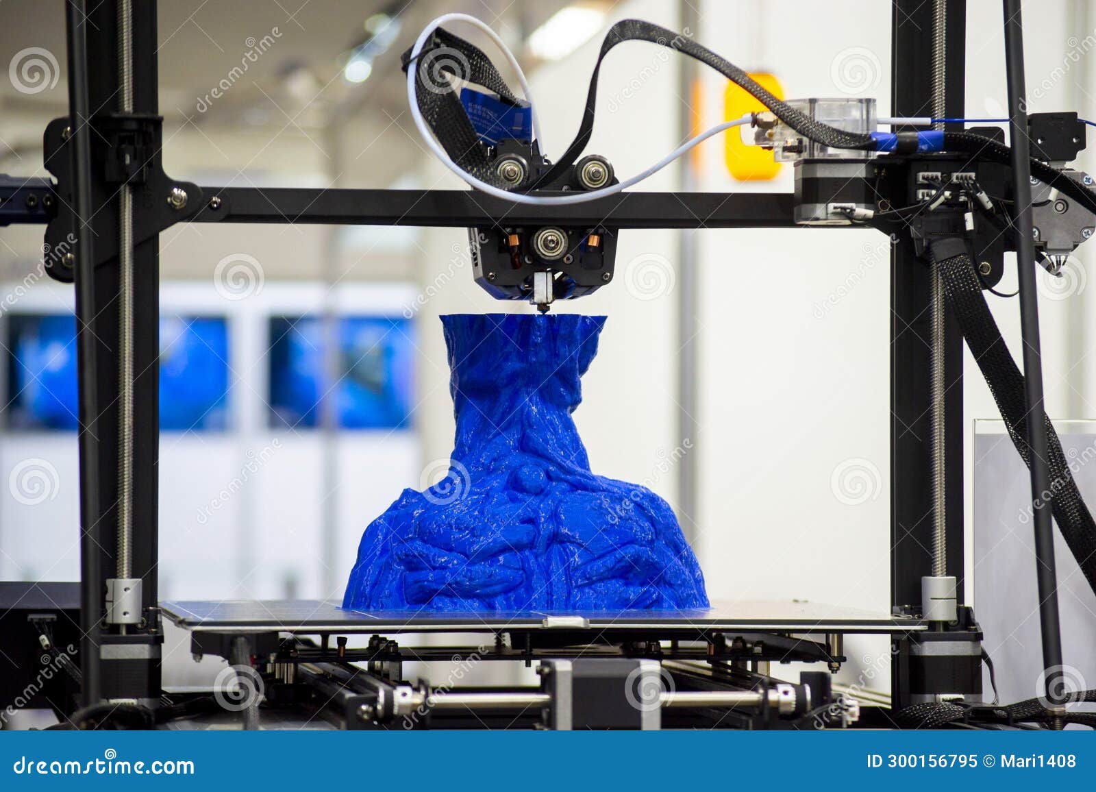 3D Printer Printing Object Close-up Process Creating Three-dimensional ...