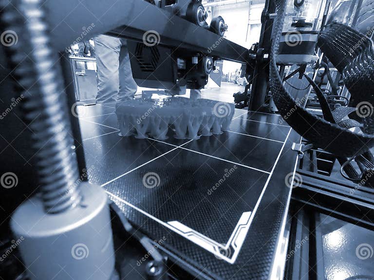 3D Printer Printing Object Close-up. Process Creating Three-dimensional ...