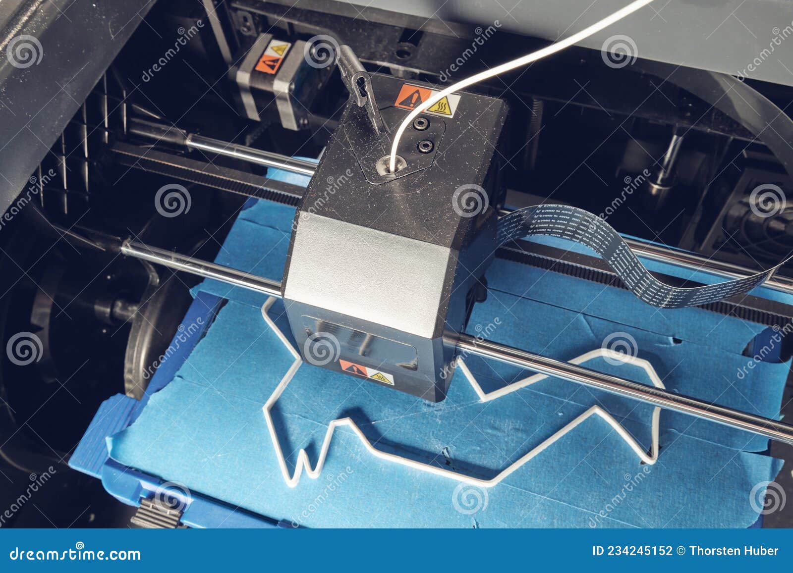 3D Printer Printing Plastic Figure Stock Photo - Image of accuracy ...
