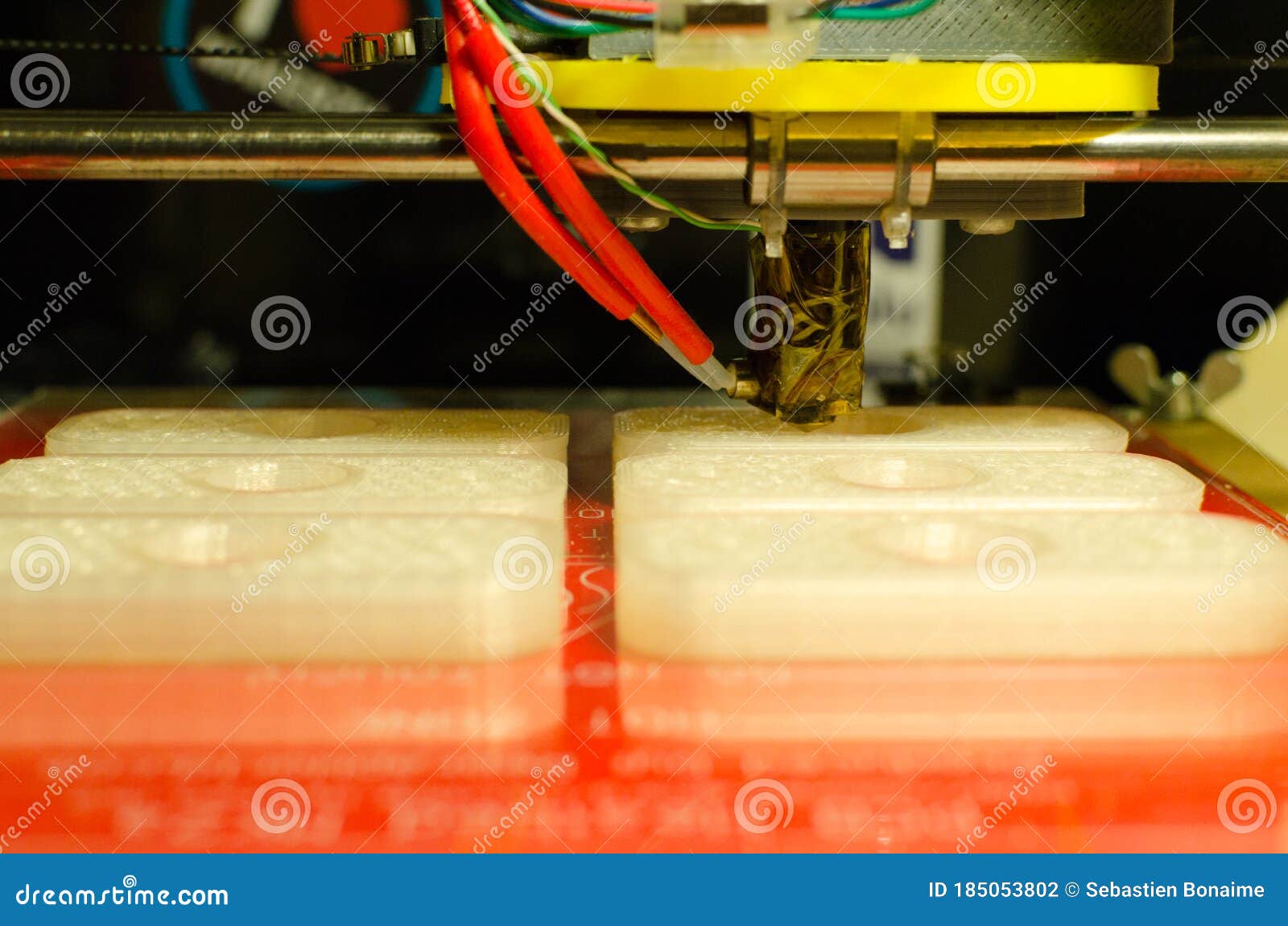 3d Printer Printing Plastic Pieces Stock Photo - Image of printing ...