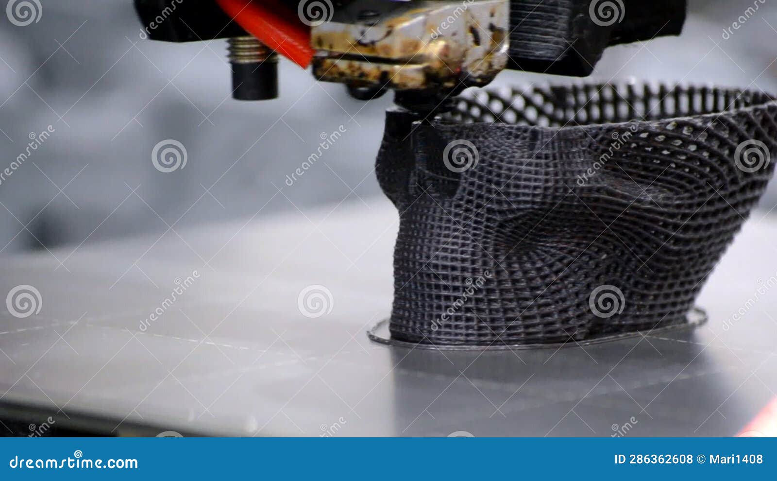 3D Printer Printing Prototype Human Skull Molten Plastic Process ...