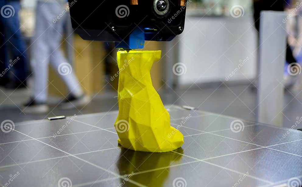 3D Printer Printing Prototype Molten Plastic Process of Creating ...