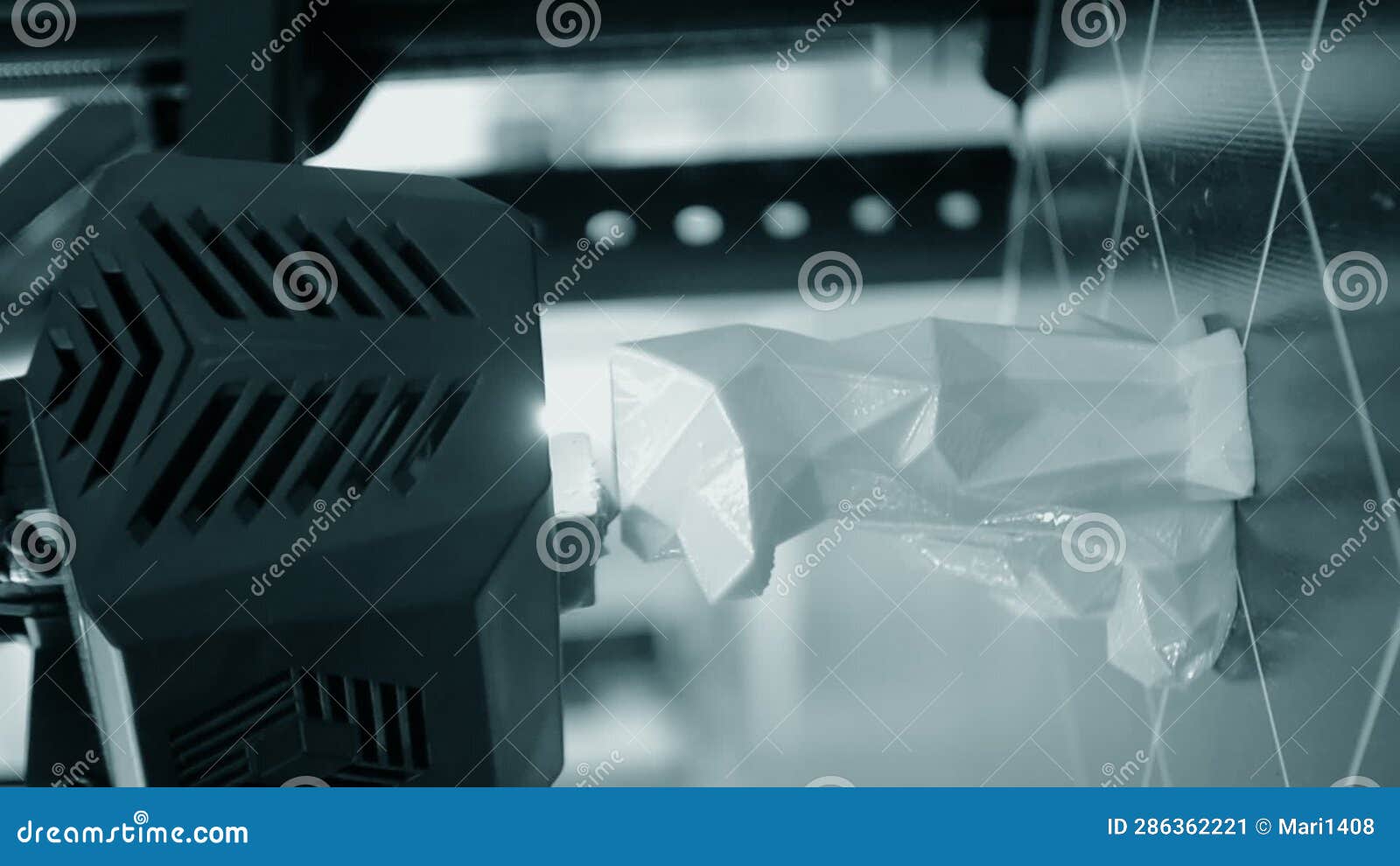 3D Printer Printing Prototype Toy Molten Plastic Process Creating ...