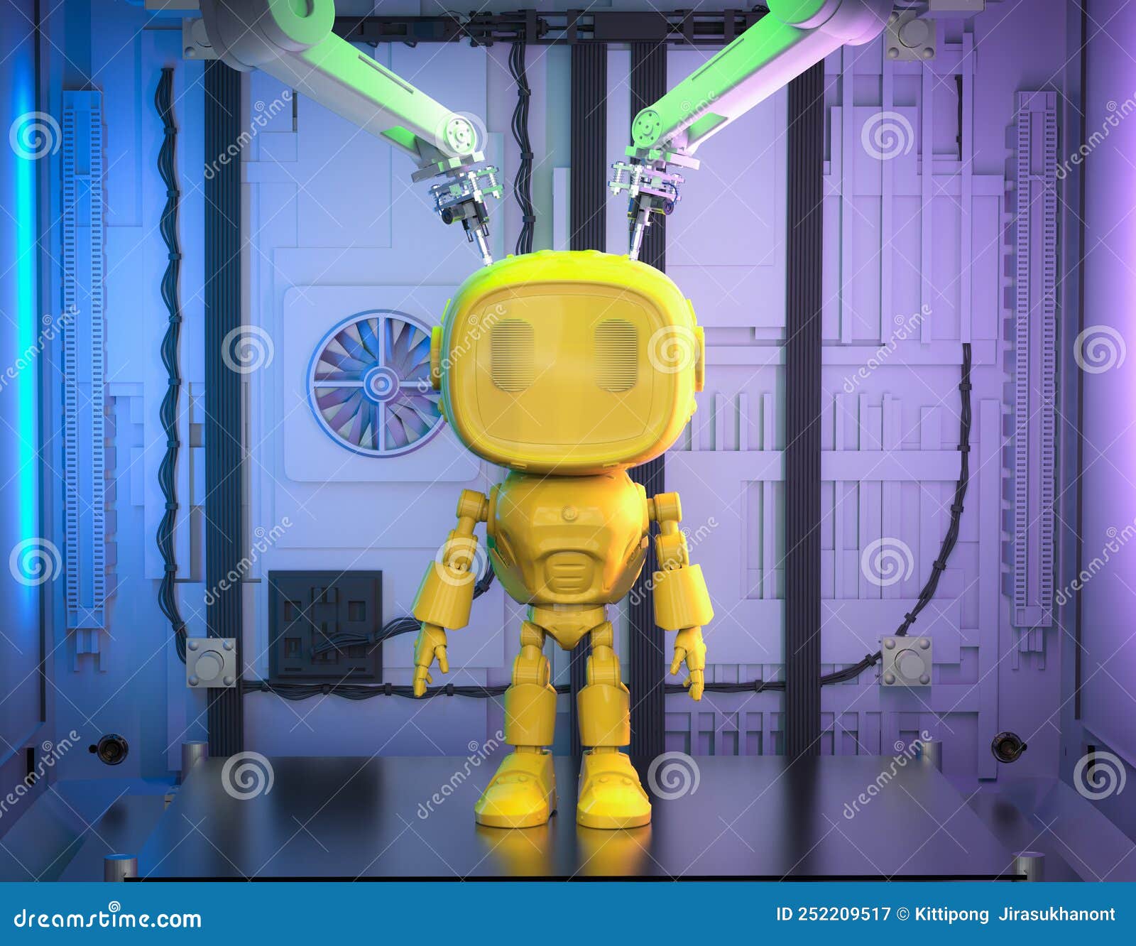 Small Robot Shy With Flashed Cheeks Isolated On Blue Background Icon ...