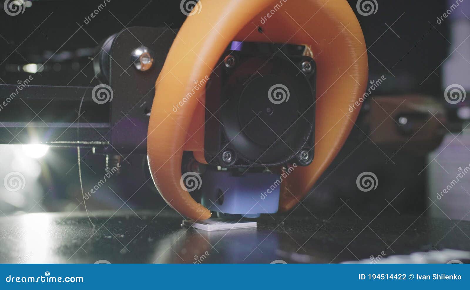 The 3D Printer Prints an Abstract Cube Shape from White Abs Plastic. 3D ...