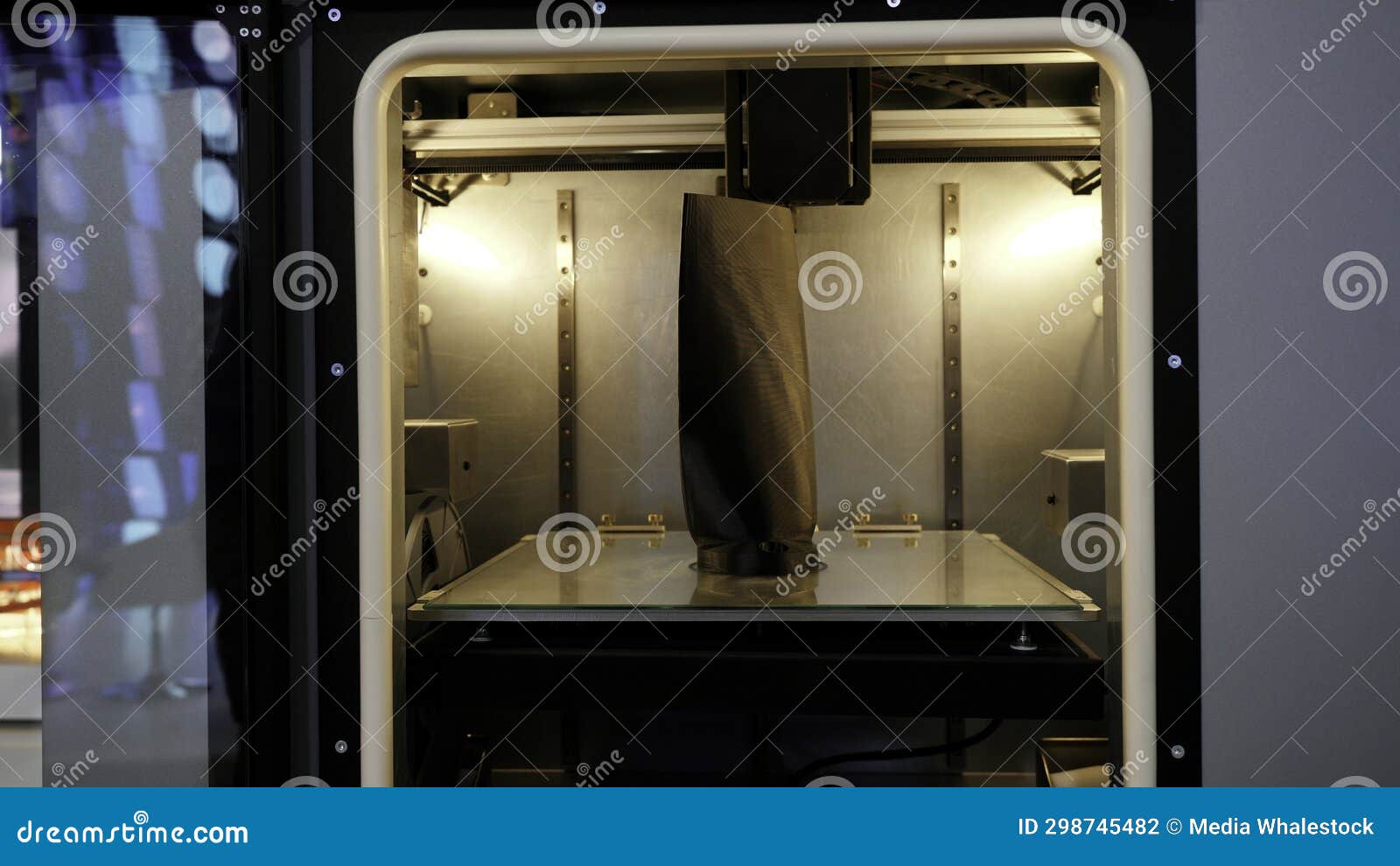 3d Printer Prints Object Close-up. Media. Automatic 3D Printer Machine ...