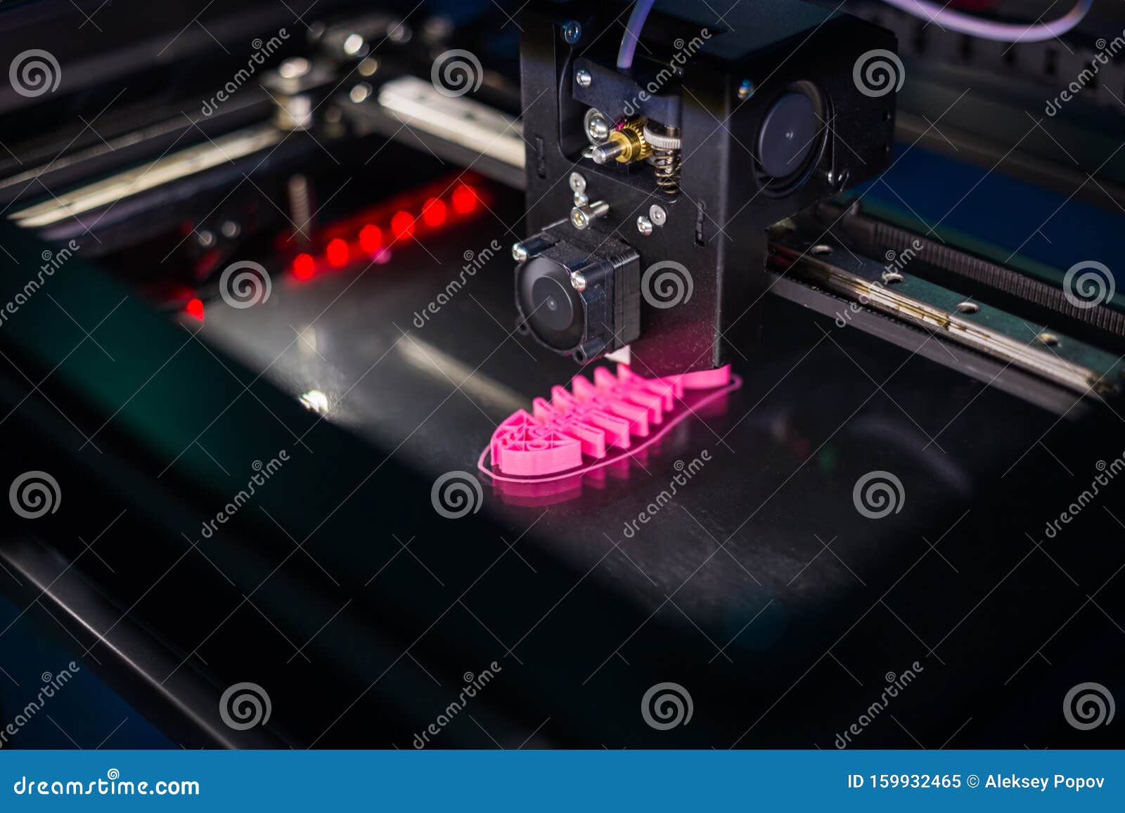 3D printer during work stock image. Image of design - 159932465