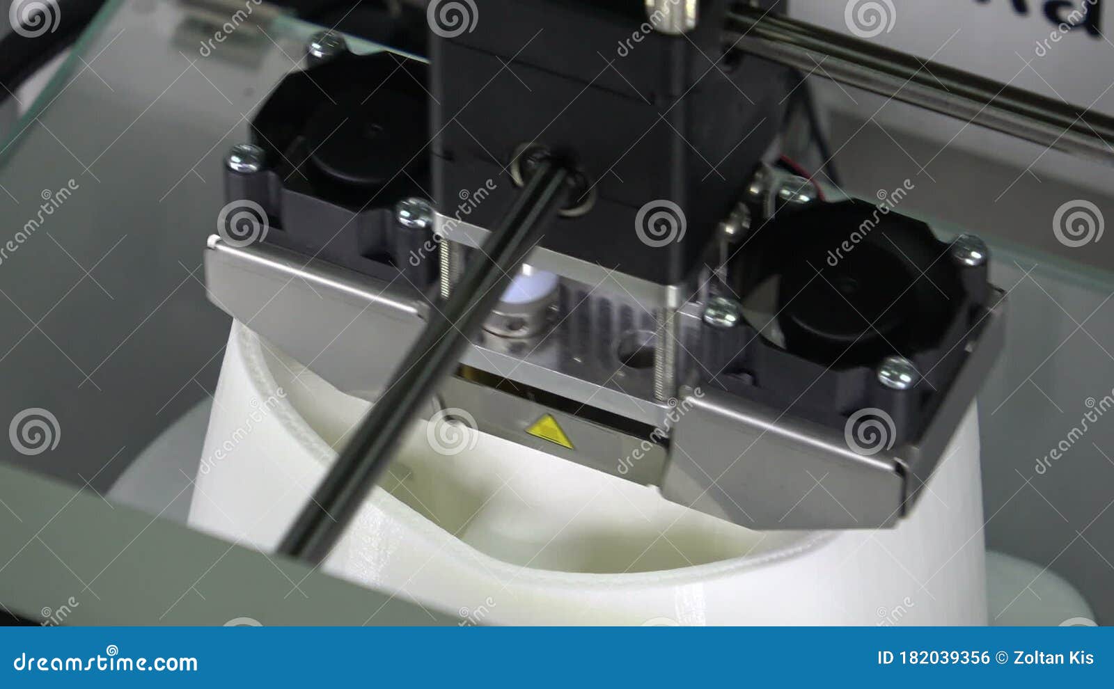 3D Printer in the Production of Plastic Elements Stock Footage - Video ...