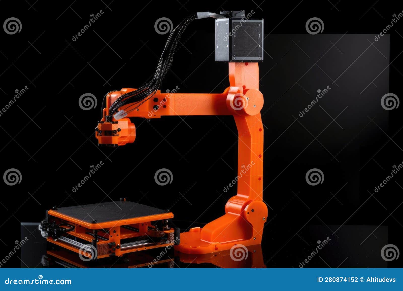 3d Printer with Robotic Arm, Creating Unique Products Stock ...