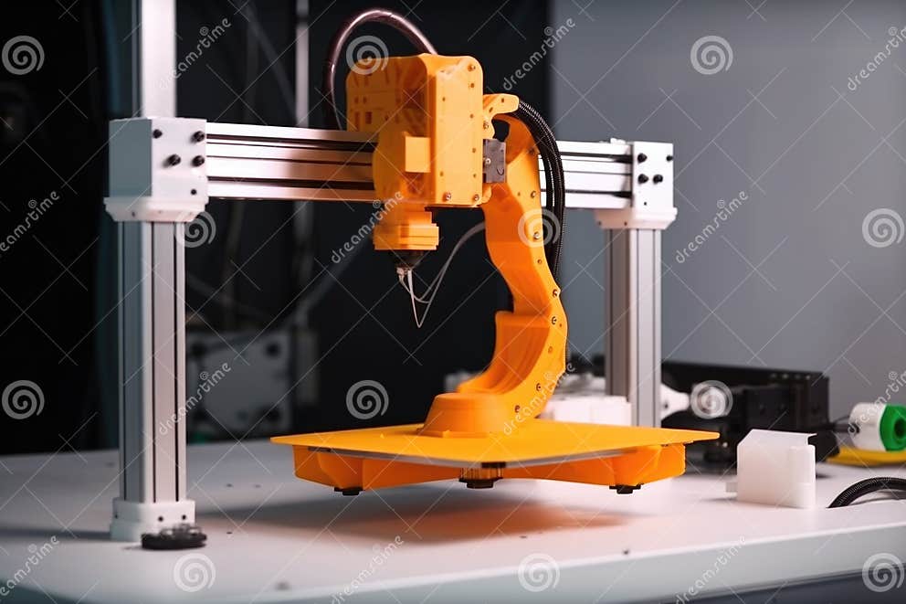 3d Printer, with Robotic Arm Moving in Precise Movements To 3d Print ...