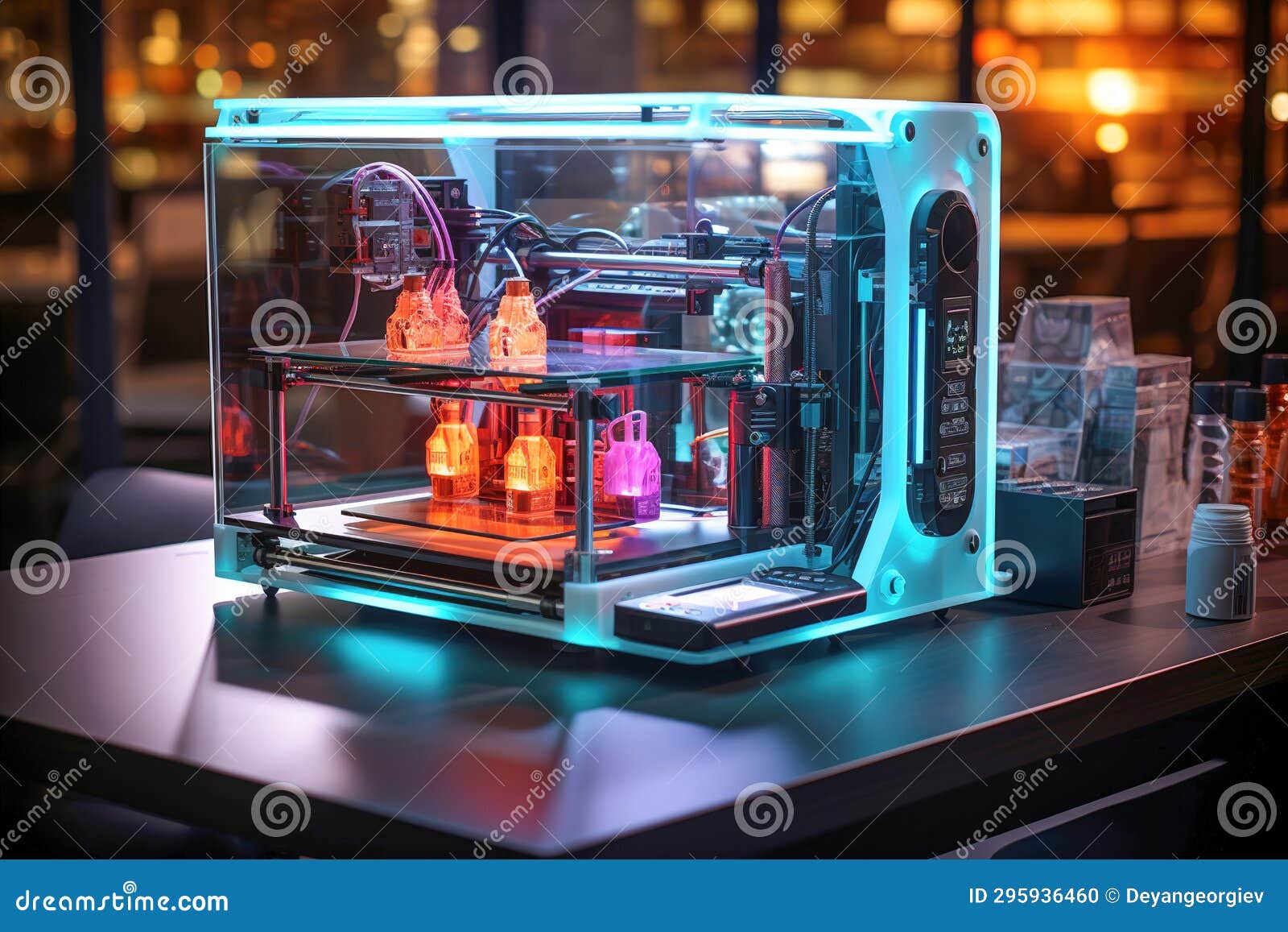 A 3d Printer Sitting on Top of a Table Stock Illustration ...