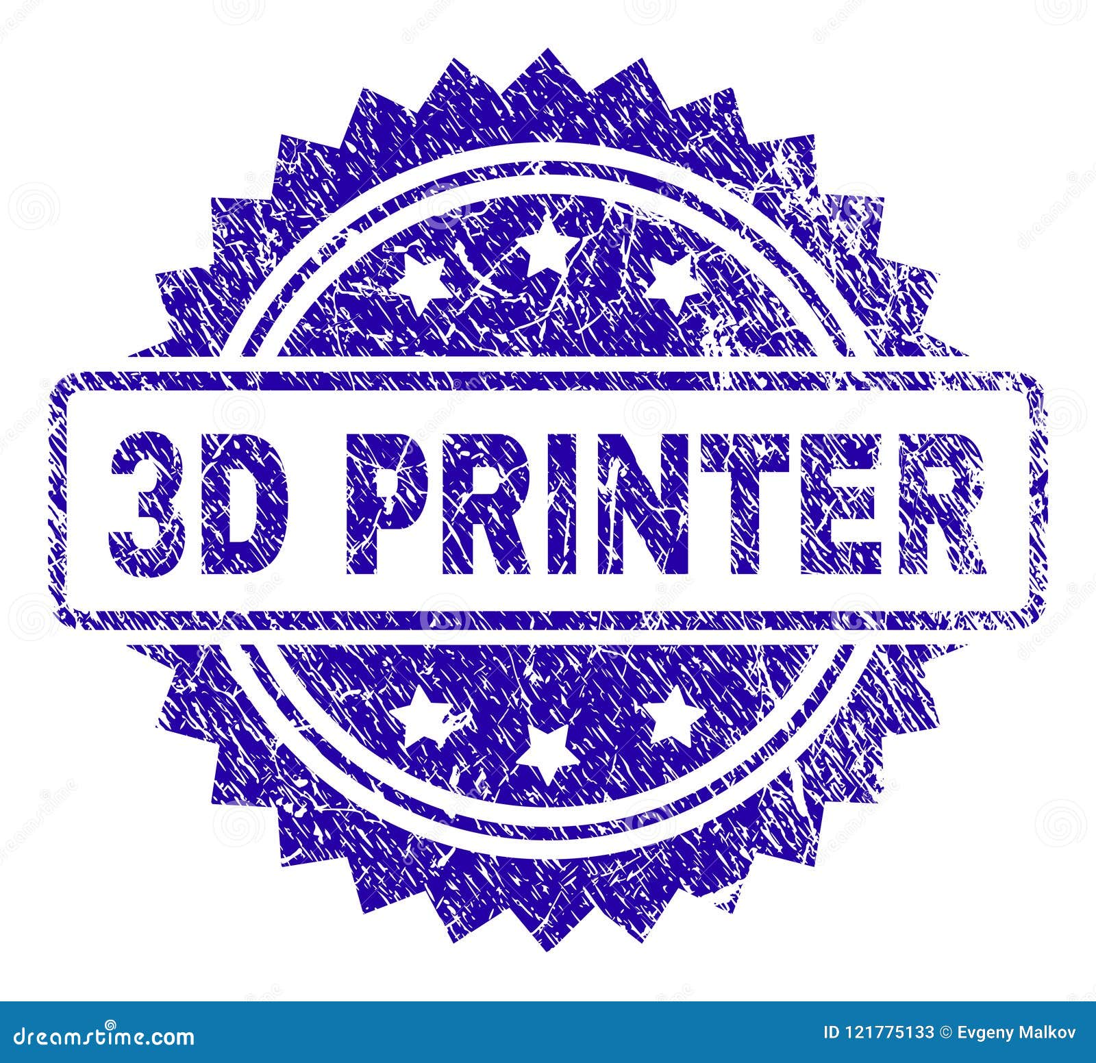 Scratched 3D PRINTER Stamp Seal Stock Vector - Illustration of ...