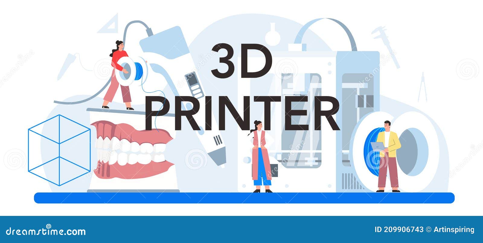 3D Printer Typographic Header. Digital Drawing with Electronic Tools ...