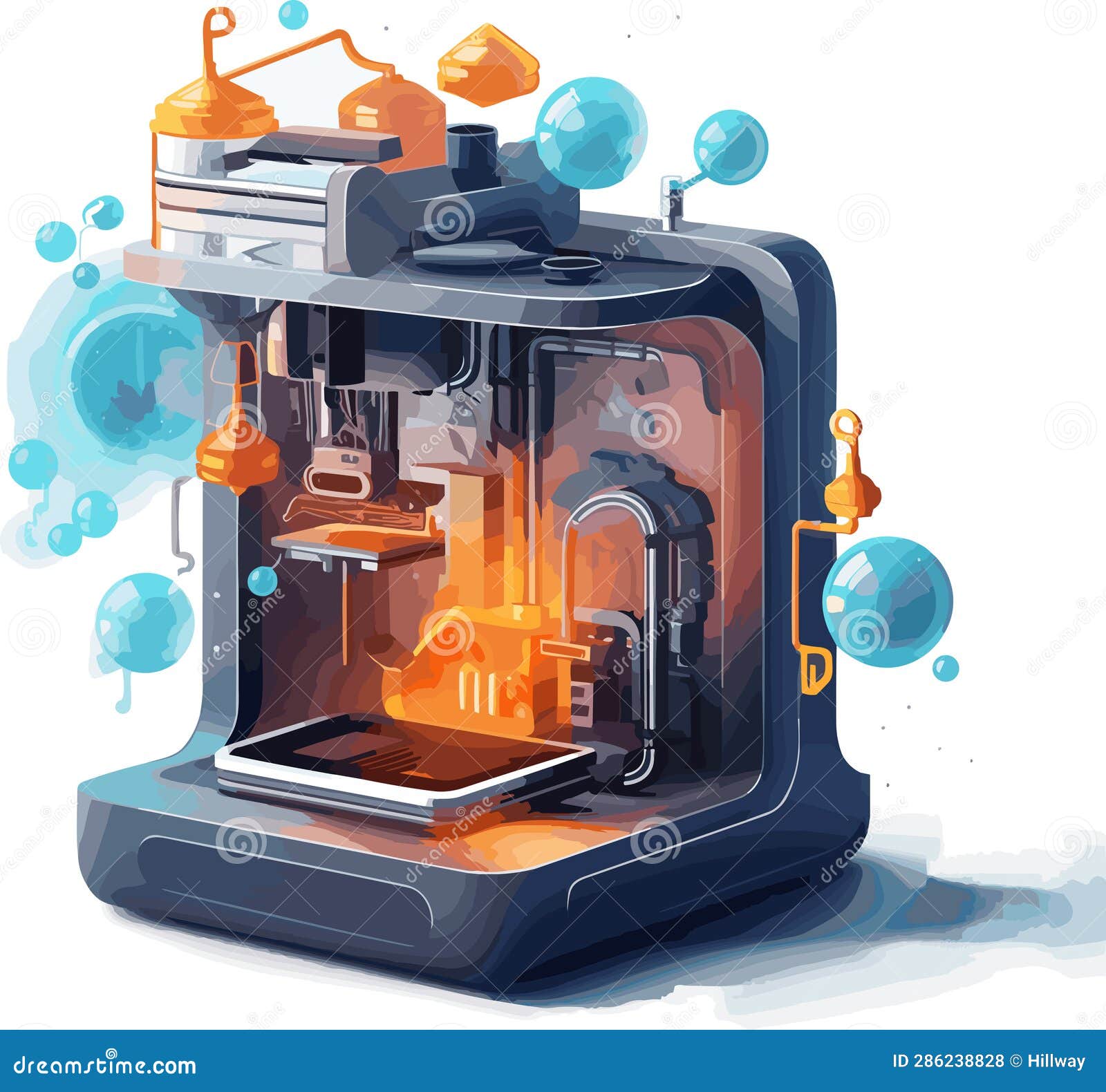 3d printer, vector stock vector. Illustration of business - 286238828