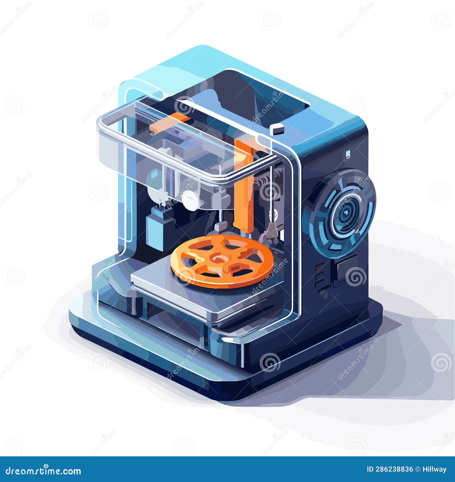 3d printer, vector stock vector. Illustration of printer - 286238836