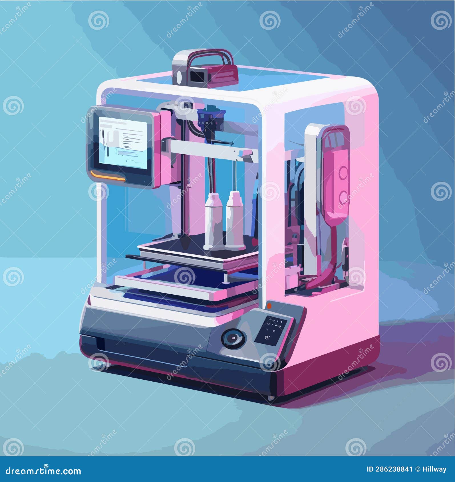 3d printer, vector stock vector. Illustration of concept - 286238841