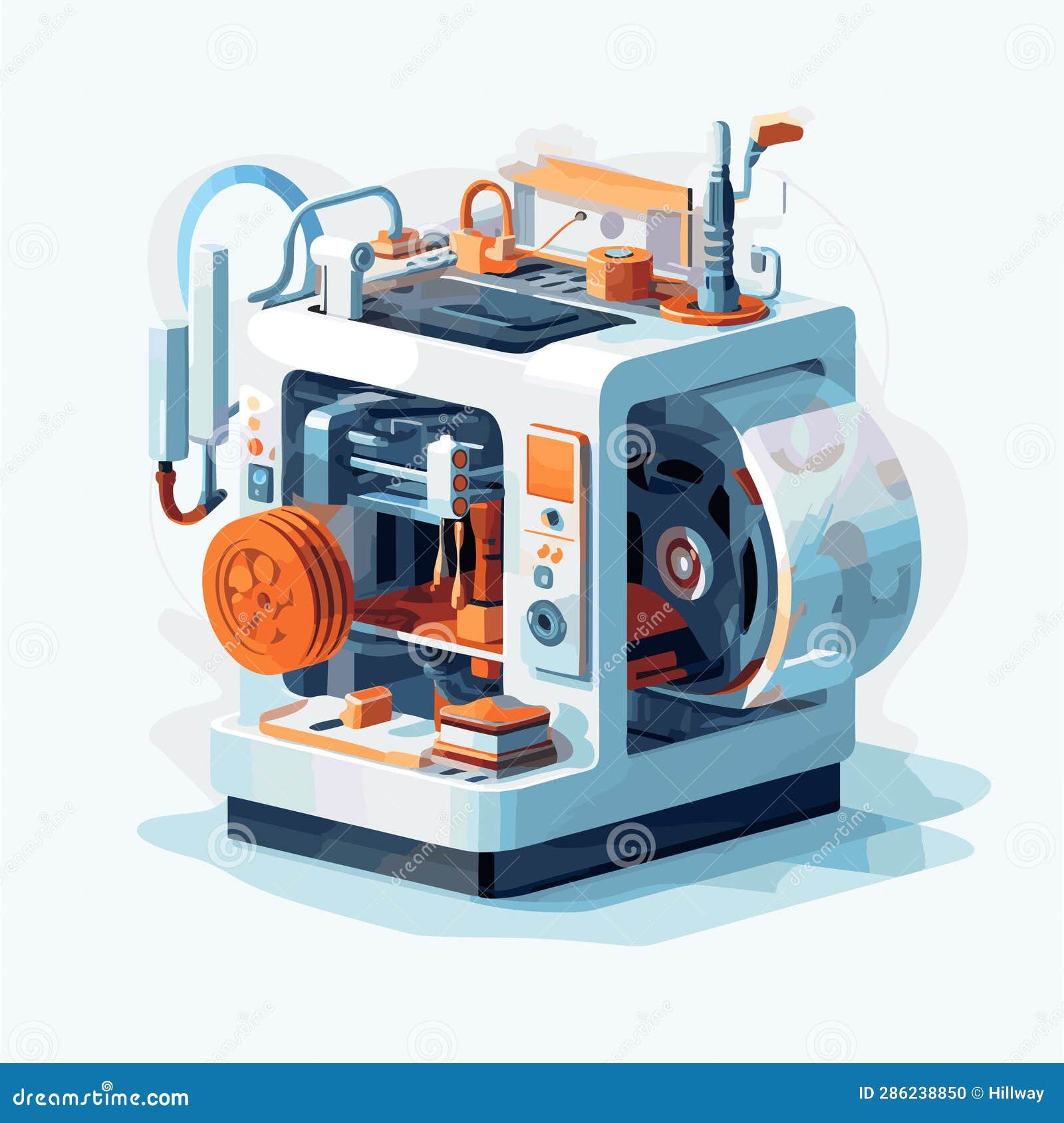 3d printer, vector stock vector. Illustration of industry - 286238850